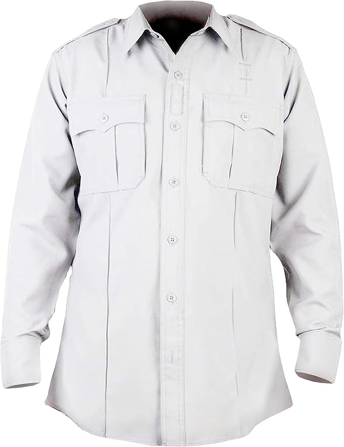 100% Polyester 4 Pocket Hidden Zipper Uniform Shirt - Long Sleeve ...